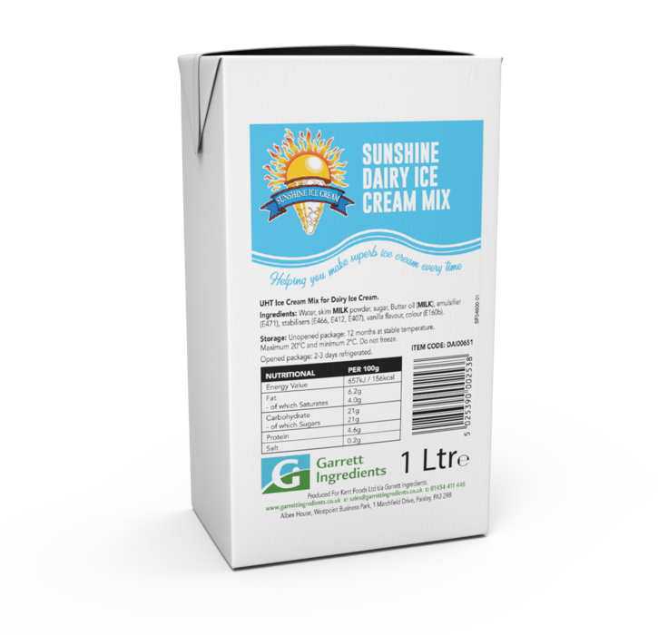 Sunshine Dairy Ice Cream Liquid Mix - 12 x 1L – Kent Foods Direct